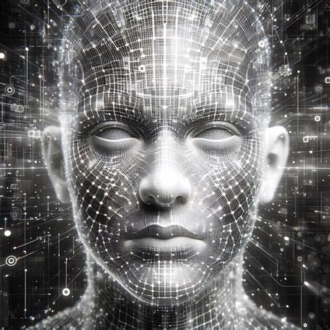 Premium Photo Digital Human Face Abstraction Big Data Artificial Intelligence Or Cyber Security