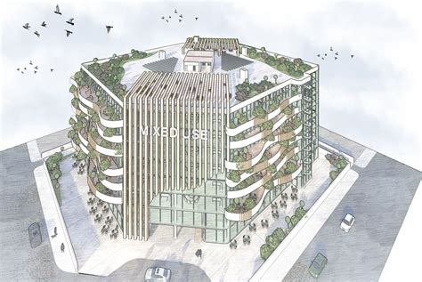 Mixed Use Building Project Nada Yasser Architecture Concept