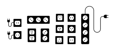 소켓 전원 플러그 아이콘입니다 전원 콘센트 표시 전기 소켓 아이콘 세트 0명에 대한 스톡 벡터 아트 및 기타 이미지 0명