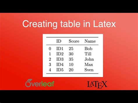 How To Draw Table Latex