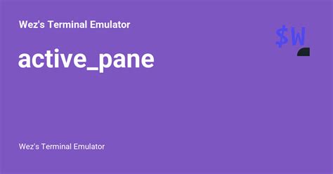 Active Pane Wez S Terminal Emulator