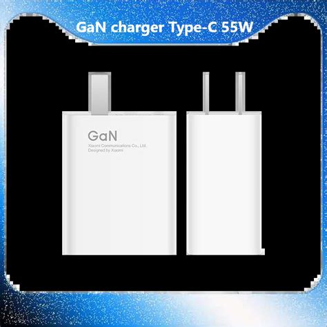 샤오미 질화갈륨 Gan 충전기 유형 C 55w 휴대용 고속 충전기 지원 Ac100 240v 5v 3a9v 3a11v 5a 최대20v 최대 25a