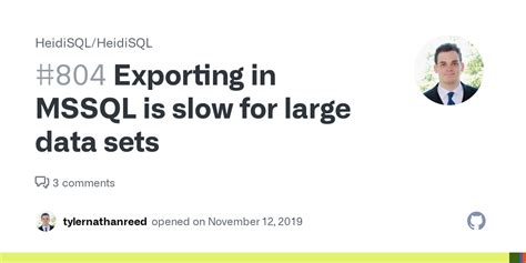 Exporting In Mssql Is Slow For Large Data Sets · Issue 804 · Heidisqlheidisql · Github