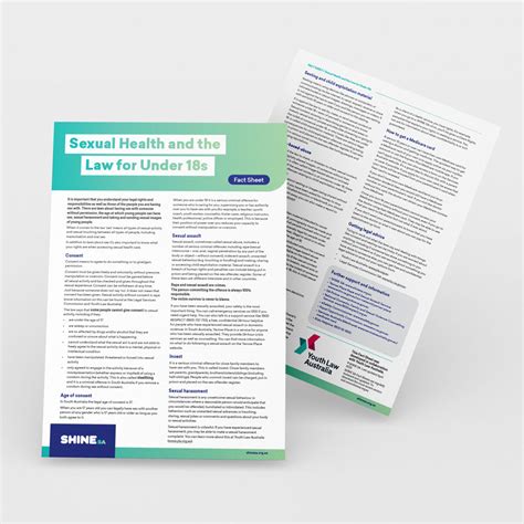 Sexual Health And The Law For Under S Fact Sheet SHINE SA