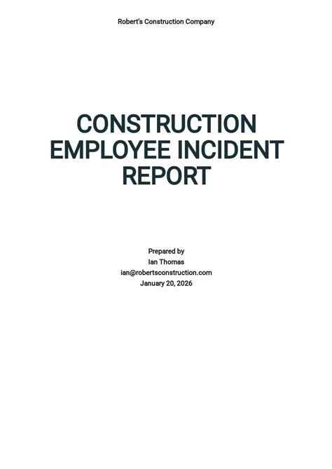 Blank Construction Incident Report Template Google Docs Word