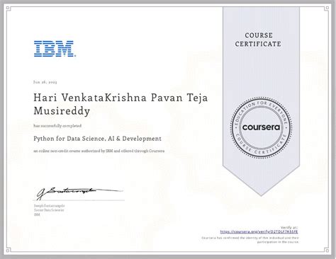 Teja Musireddy On Linkedin I Glad To Share Thati Successfully Completed Python For Data