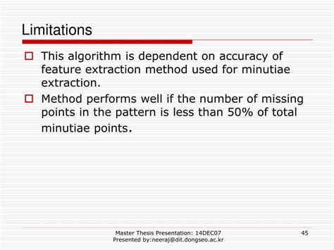 Ppt Pair Wise Distance Histogram Based Fingerprint Minutiae Matching