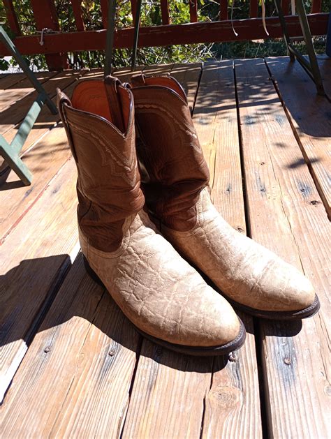 Vintage Lucchese 2000 Elephant Hide Ropers 95 Ee The Fedora Lounge