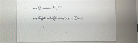 solved find ∂t∂a given a gzt et−e−t find ∂h∂f h g and