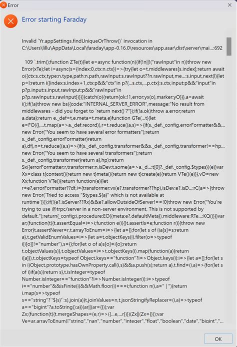 App Asar Error R Faraday Dot Dev