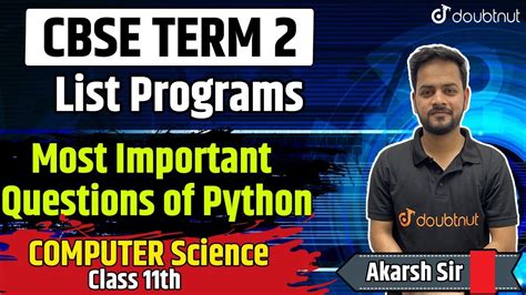 Python Revision List Programs Important Questions Class 11
