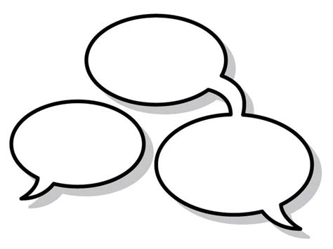 Three Speech Bubbles On A White Background
