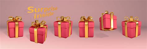 황금 활3d 사실적인 빨간 선물 상자 밝은 빨간색 배경에 리본과 그림자가 분리된 용지 함 벡터 일러스트레이션 3차원 형태에 대한 스톡 벡터 아트 및 기타 이미지 Istock