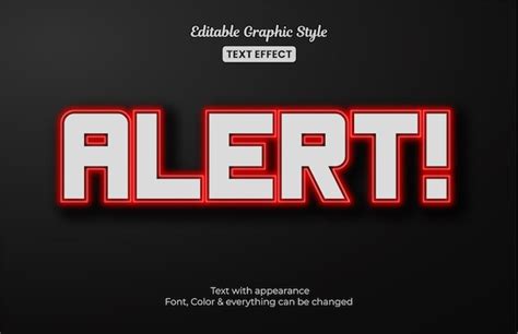 Premium Vector Red Alert Editable Text Style Effect