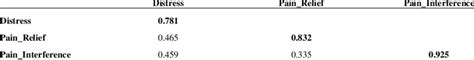 Factor Correlation Matrix With The Square Root Of The Average Variance