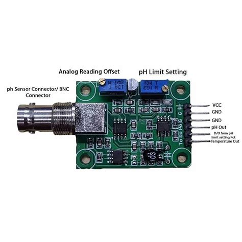 ph sensor module with ph electrode probe bnc compatible with arduino