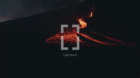 Pacaya Volcano Eruption During Night Time — Video — Lightstock