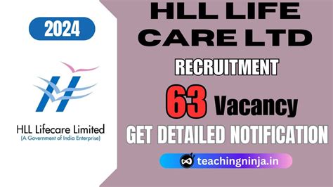 Hll Lifecare Limited Recruitment 2024 Apply Now 63 Posts