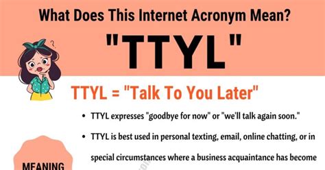 Ttyl Meaning What Does Interesting Acronym Ttyl Mean And Stand For Esl Forums