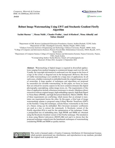 Pdf Robust Image Watermarking Using Lwt And Stochastic Gradient