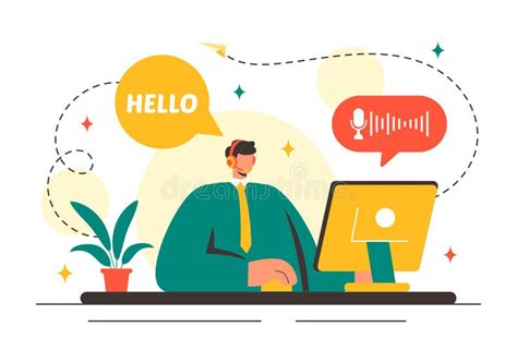 Voip Or Voice Over Internet Protocol Vector Illustration With Telephony Scheme Technology And