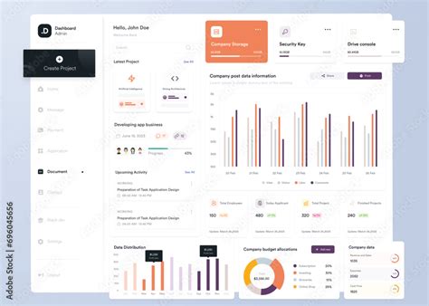 Ui Ux Infographic Dashboard Ui Design With Graphs Charts And Diagrams