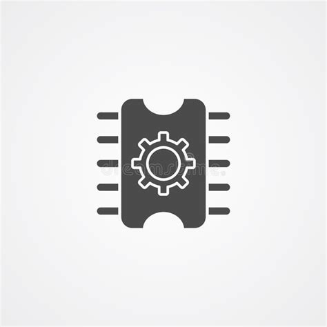 Computer Chip Vector Icon Sign Symbol Stock Vector Illustration Of