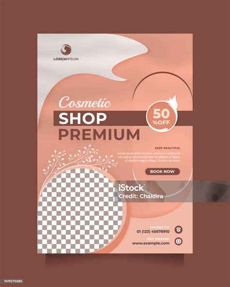 뷰티 화장품 판매 전단지 및 A4 크기의 브로셔 템플릿 스킨 케어 스킨 클리닉 메이크업 헤어 트리트먼트 의료 스파 살롱 자연 스러움 등을 홍보하는 벡터 포스터 및 배너