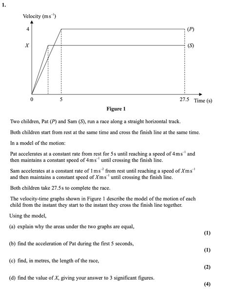 Exam Questions Velocity Time Graphs Examsolutions