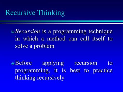Ppt Mastering Recursive Thinking In C Programming Powerpoint