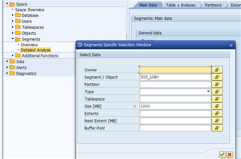 analysis of sys lob tables