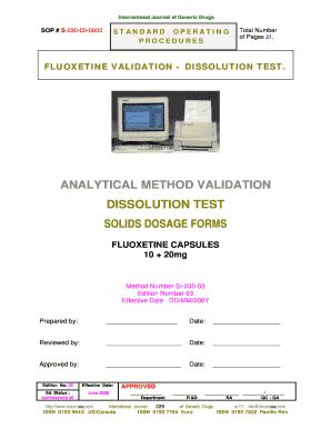 Fillable Online ANALYTICAL METHOD VALIDATION DISSOLUTION TEST Fax Email Print PdfFiller