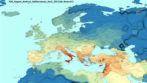 Nrken19 On Twitter Map Of Genetic Distance To Turkeyaegeanbodrumhalikarnassos To Modern