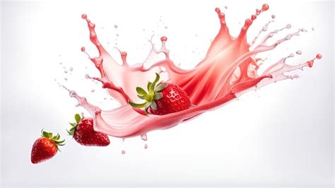 Premium Photo Sweet Fresh Strawberry Juice Or Jam Splash Swirl With Strawberry Red Berry Juice