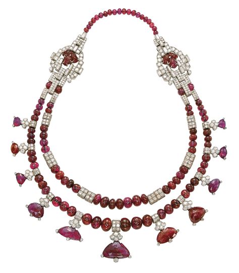 Cartier Art Deco Ruby And Diamond Necklace Ruby And Diamond Necklace