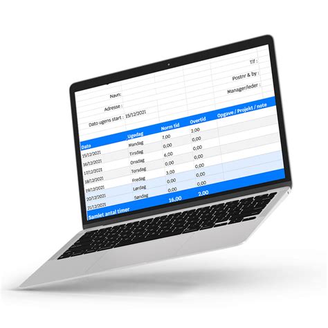 Gratis Tidsregistrering I Excel Timeops