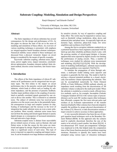 Pdf Substrate Coupling Modeling Simulation And Design Perspectives