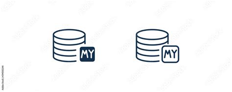 mysql icon outline and filled mysql icon from information technology