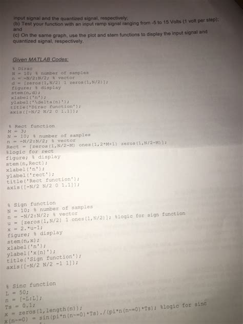 Solved Exercise 1 Basic Disital Signals A Write A Matlab