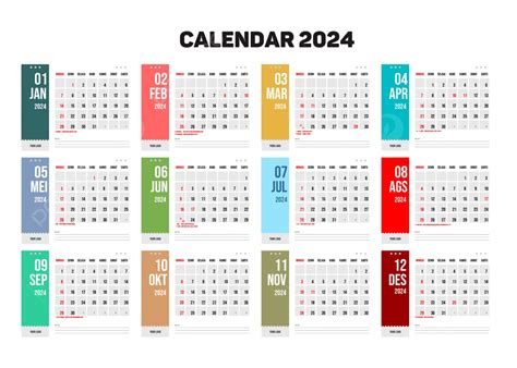 Calendar 2024 Complete With National Holidays Vector 2024 Calendar