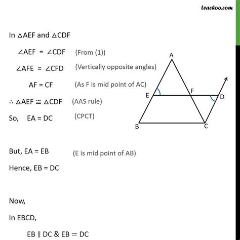 Theorem 88 Class 9 Line Joining Mid Points Of 2 Sides Of Triangle