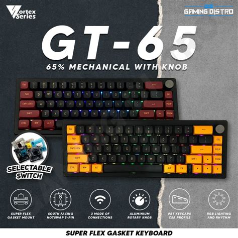 Jual Keyboard Gaming Vortex Series Gt65 Gt 65 Wireless Hotswap Gasket Shopee Indonesia