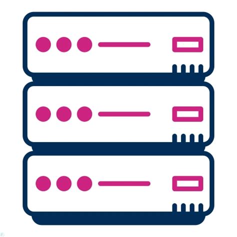 دانلود آیکون سرور استایل خطی رنگی با فرمت Png
