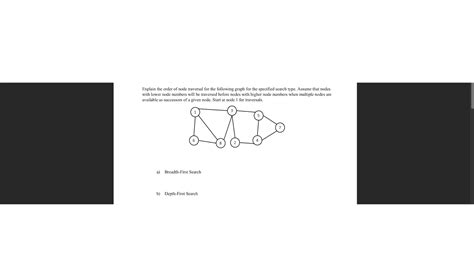 Solved Explain The Order Of Node Traversal For The Following