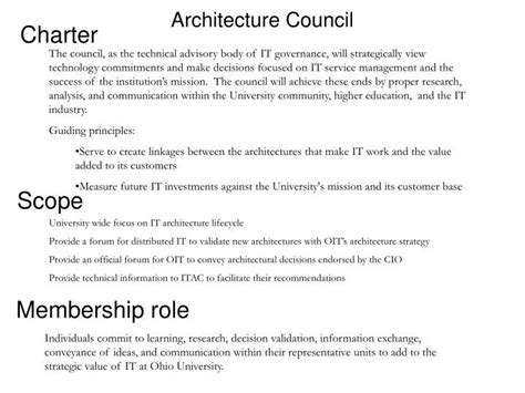 Ppt University It Architecture Council Strategic Decision Making For It Governance Powerpoint