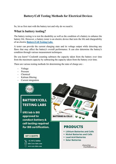 Battery Cell Testing Methods By URS Labs Issuu
