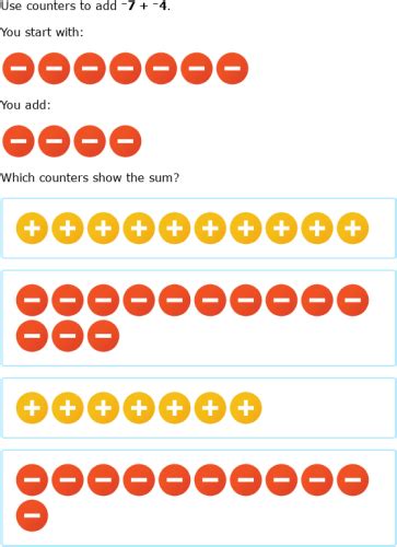 Ixl Add And Subtract Integers Using Counters Year 8 Maths Practice