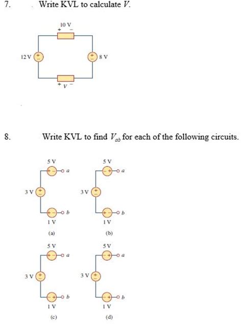 Solved Write KVL To Calculate V Write KVL To Find Chegg Com