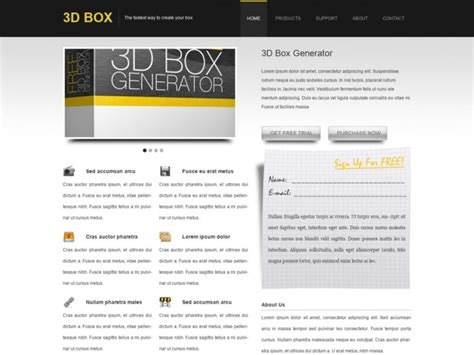 Htmlcss Templates For Free Downloading 3d Box Free Html Templates