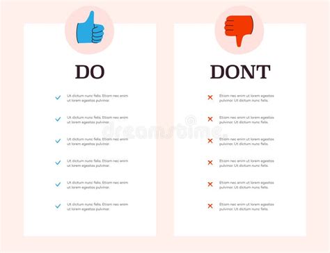 Do And Dont Checklist Guide Stock Vector Illustration Of Disapproval Information 312177281